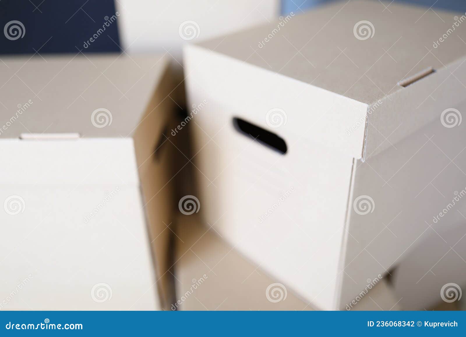 Empty Cardboard Boxes with Covers Container for Storage Things Stock ...