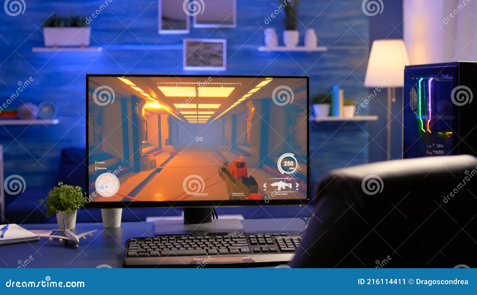 Close-up of Empty Gaming Studio Stock Image - Image of empty, cyber ...