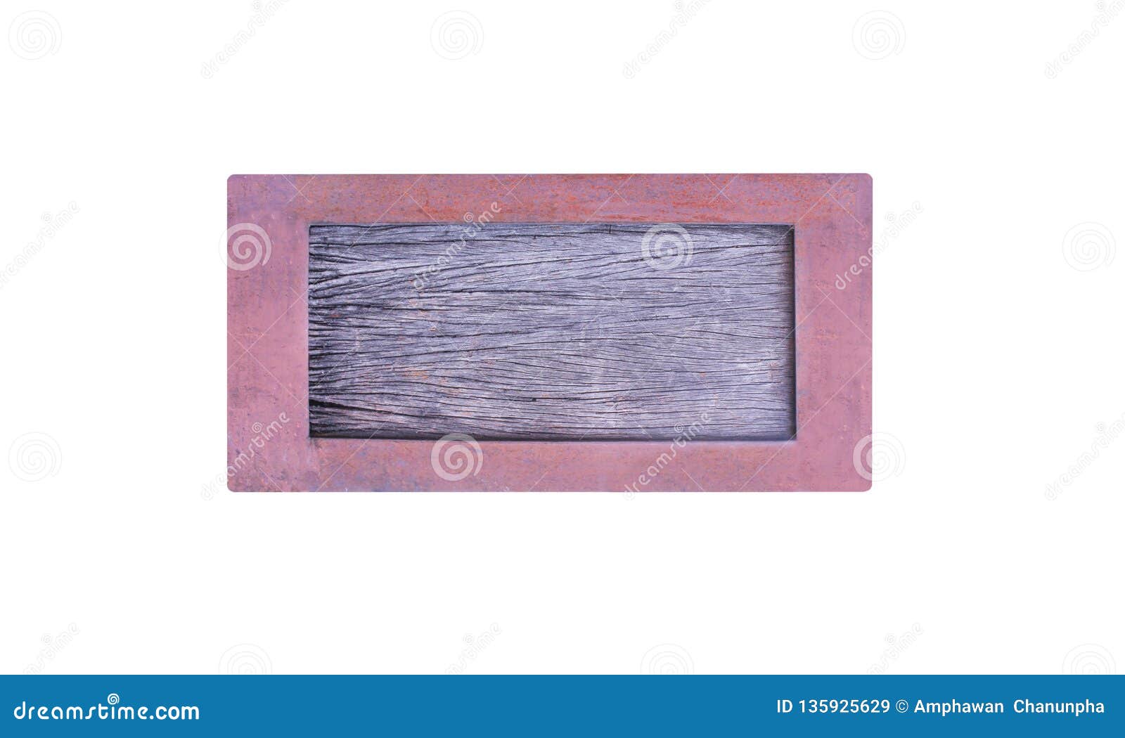 Close Up Empty Old Wood Sign Texture in Rusty Metal Frame Stock Image ...