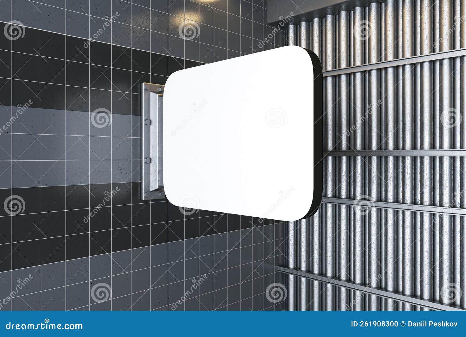 Close Up of Empty Square White Underground Stopper on Tile Wall ...