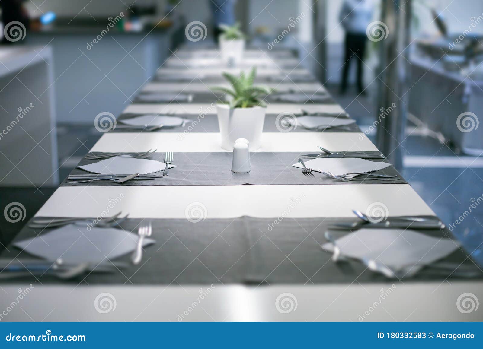 Empty Table at the Restaurant Stock Image - Image of meal, silver ...
