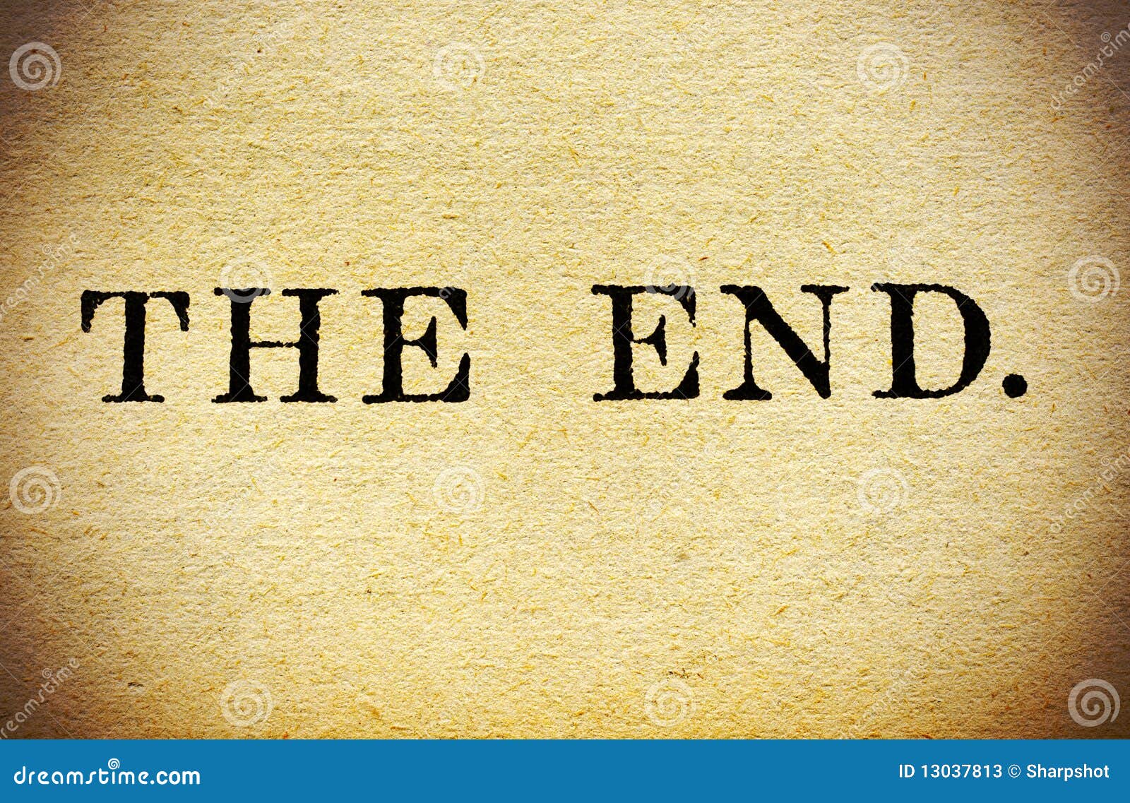 Close Up of the End in a Vintage Book. Stock Image - Image of vignetted ...