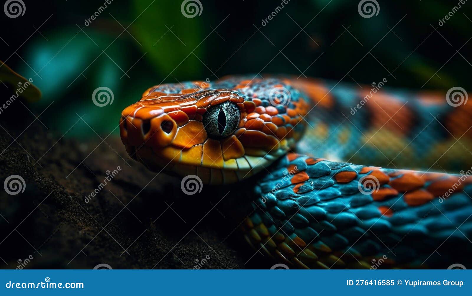 Close Up of Endangered Viper Spiral Pattern Generated by AI Stock ...