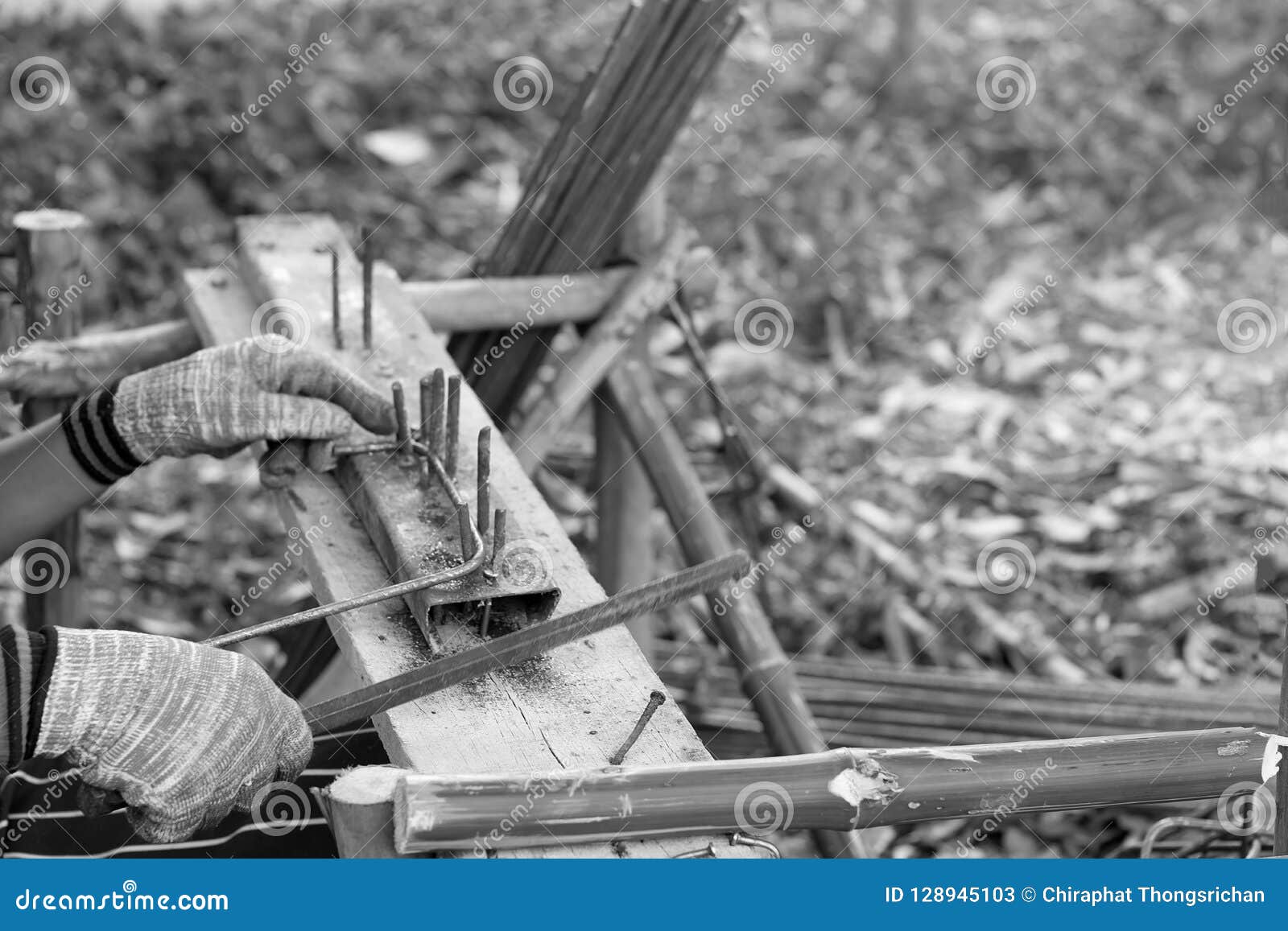 Bending steel by hands stock image. Image of safety - 128945103