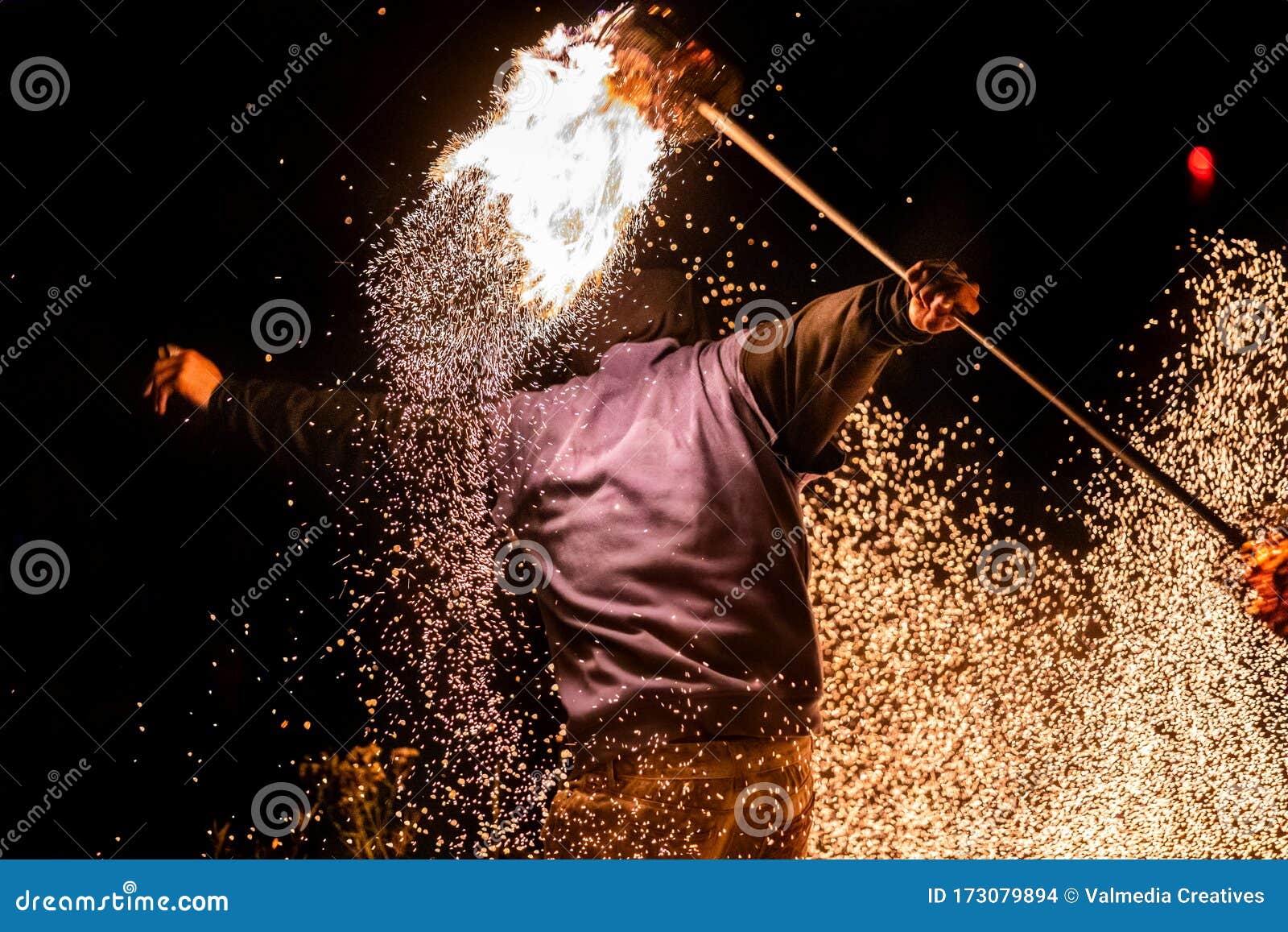 Fire Lance Performer at Earth Festival Stock Photo - Image of abstract ...