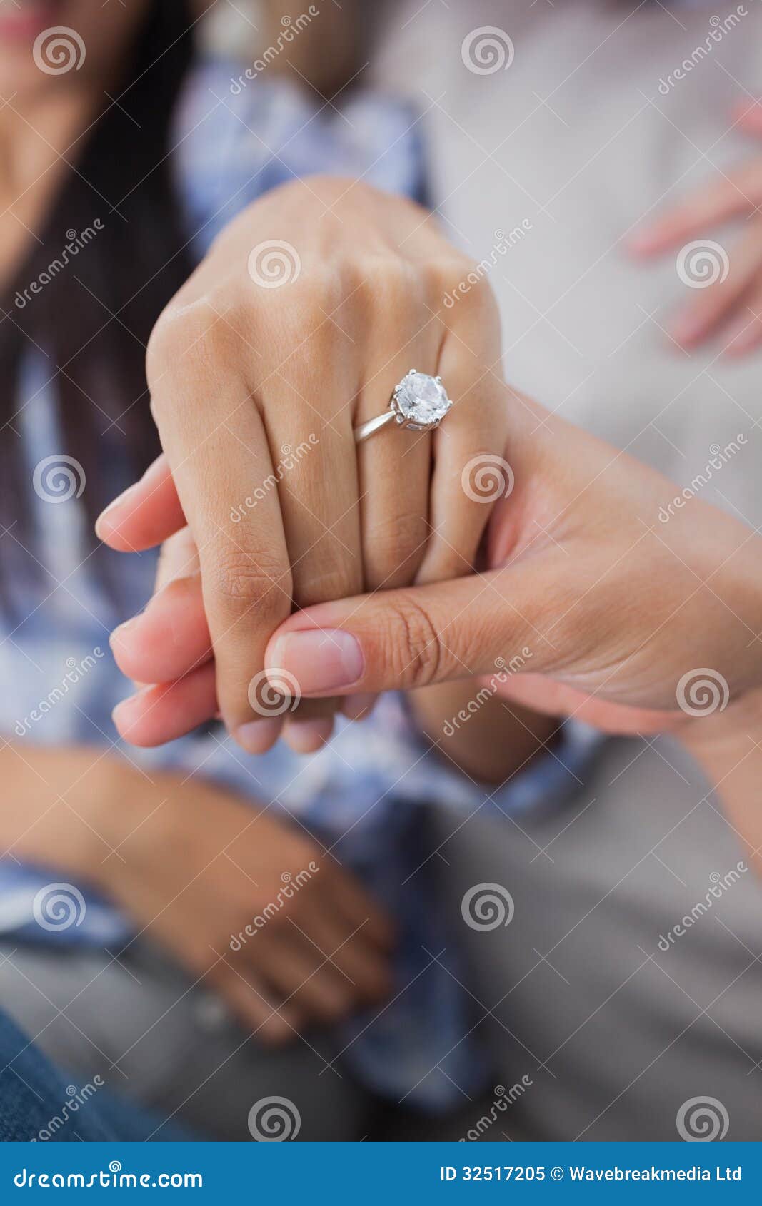 Close Up of Engagement Ring on Womans Hand Stock Image - Image of home ...
