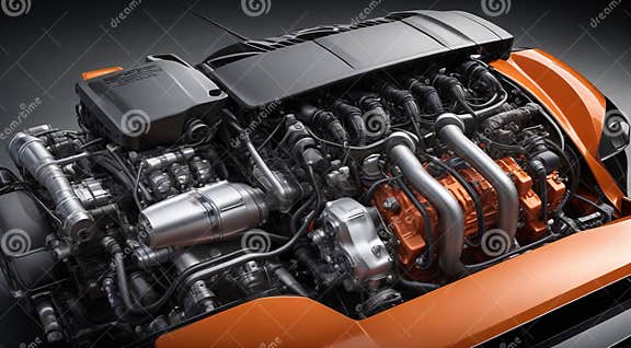 Close-up of a Engine of a Car, Car Engine, Engine Background, Car ...