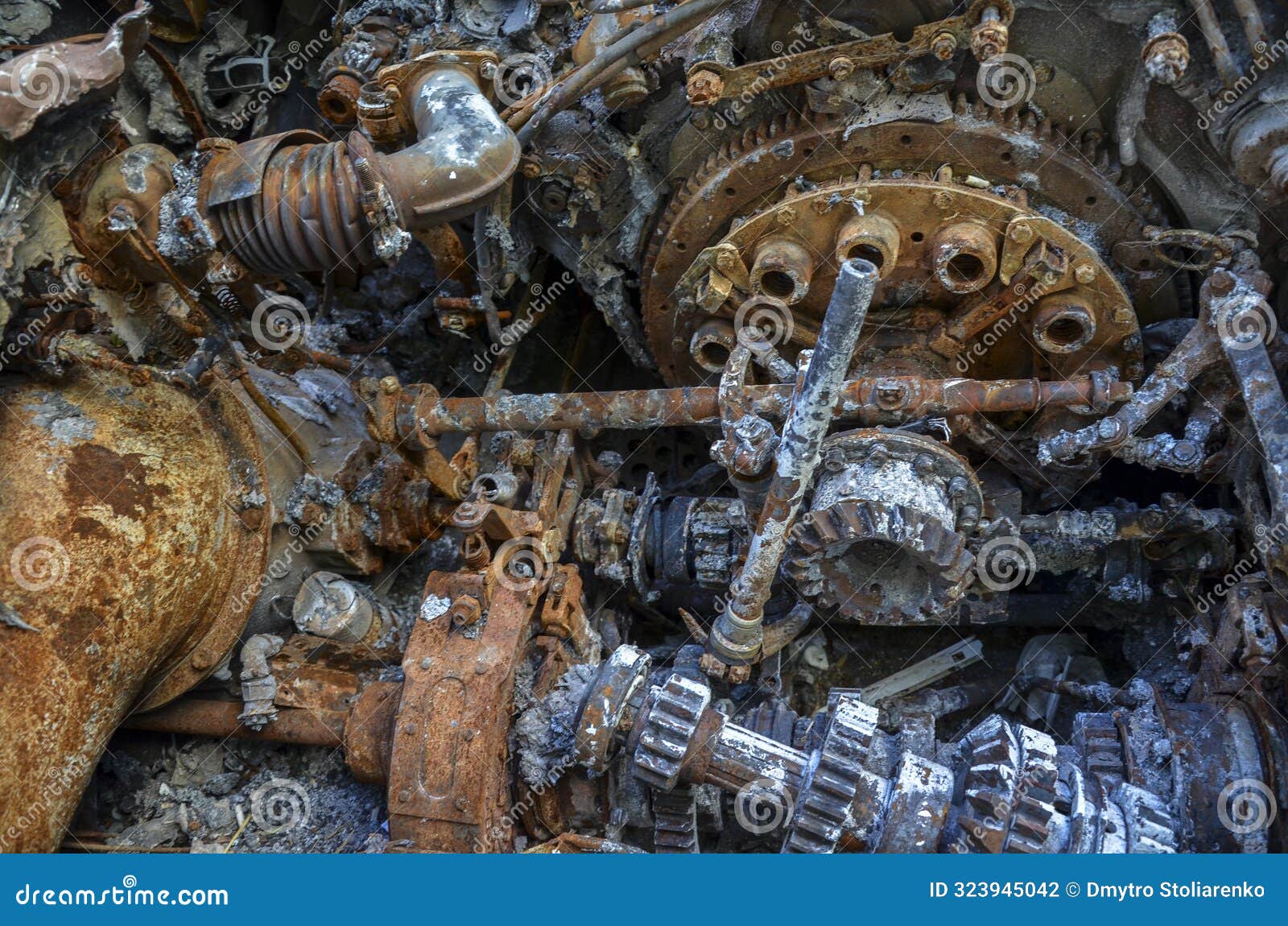 Close-up of the Engine of a Destroyed Russian BMD-2 Airborne Fighting ...