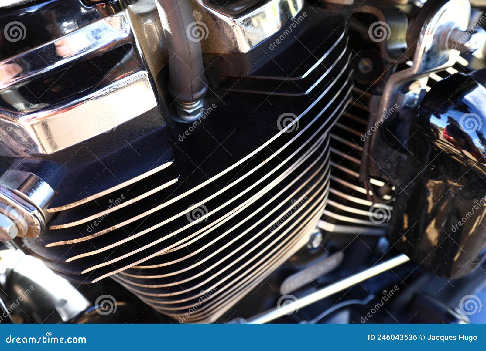 A Close Up of the Engine Fins of a Motorcycle Stock Photo - Image of ...