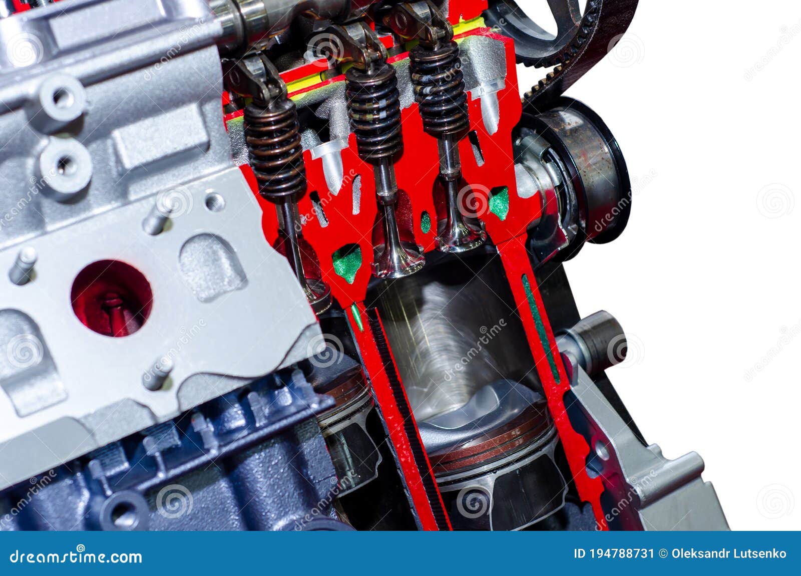 Close-up of Engine Piston and Cylinder Cross Section Stock Image ...