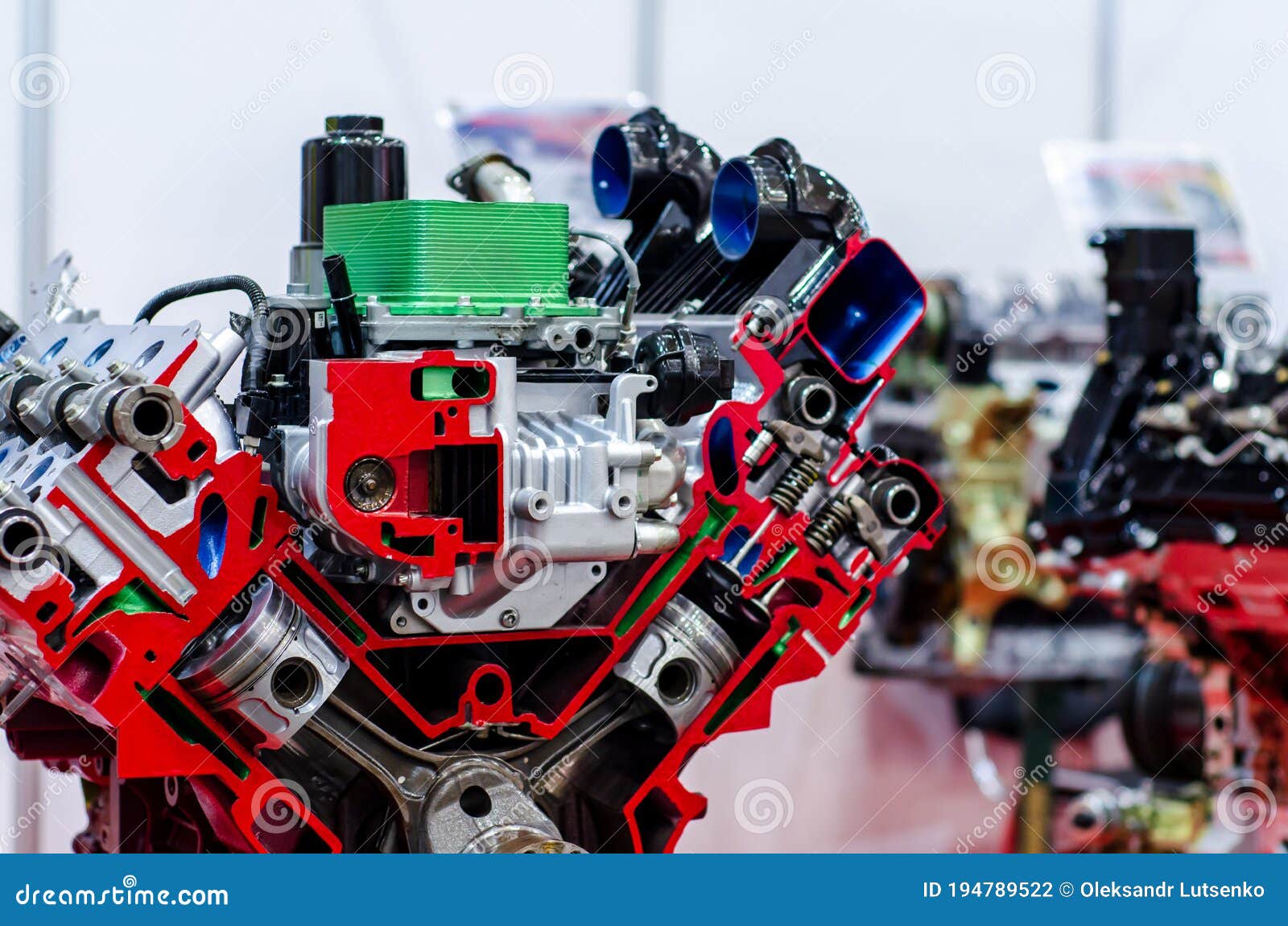 Close-up of Engine Piston and Cylinder Cross Section Stock Photo ...