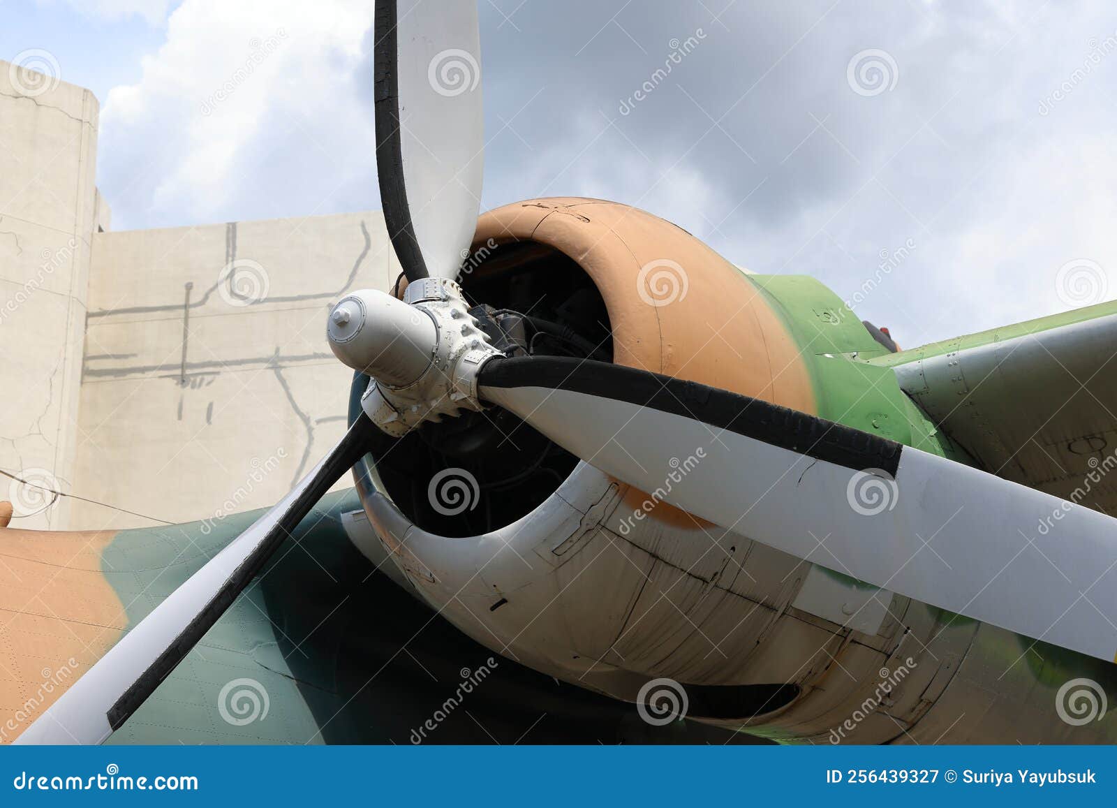 Close Up Engine and Propeller of Vintage Plane Stock Image - Image of ...