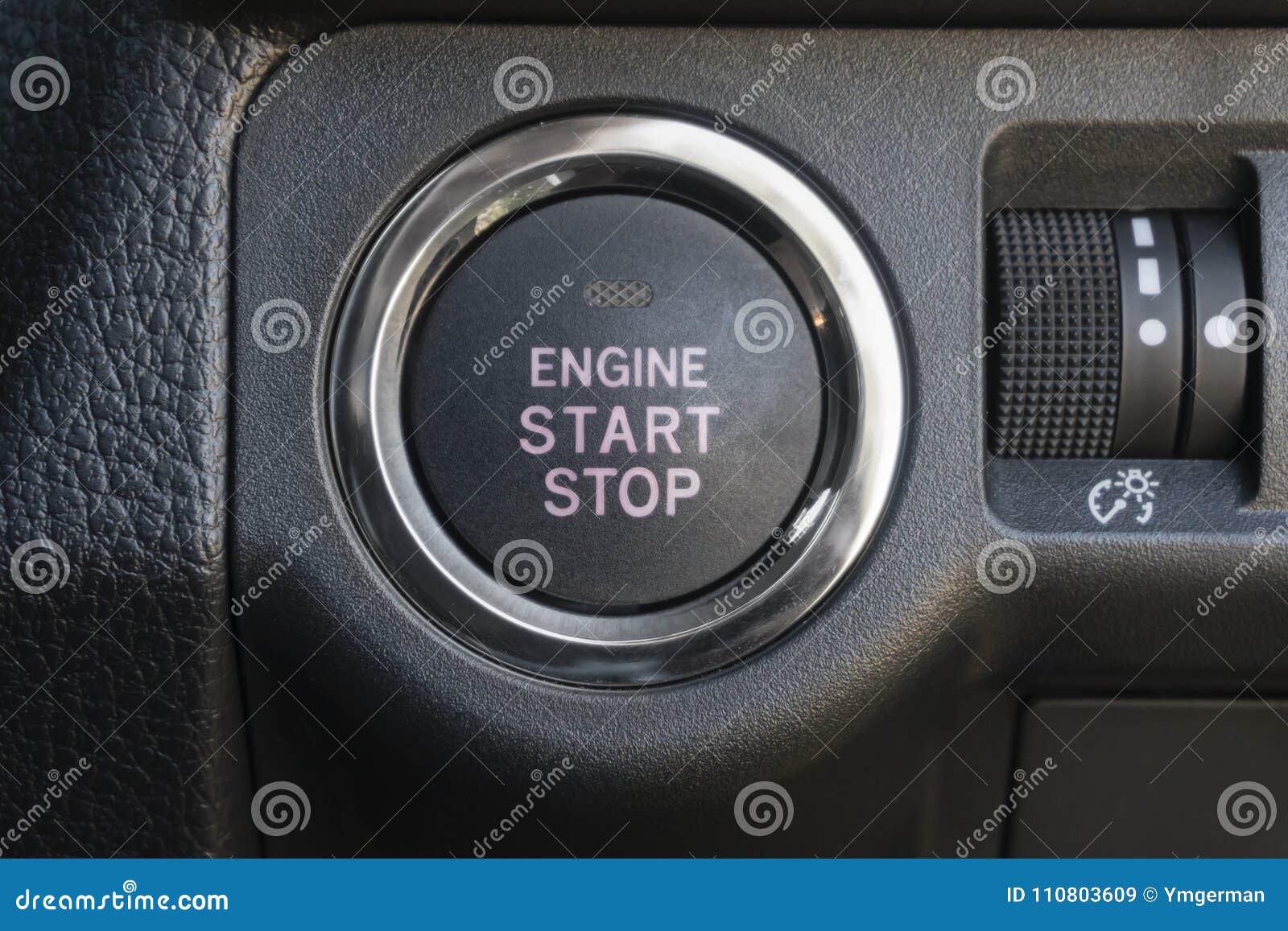 Engine Start Stop Button of a Car Stock Image - Image of ignite, modern ...