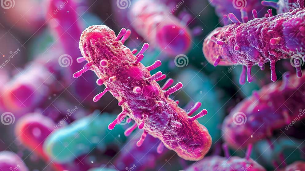 Close-up of Enterobacter Cloacae Bacteria Under Microscope AI Generated ...