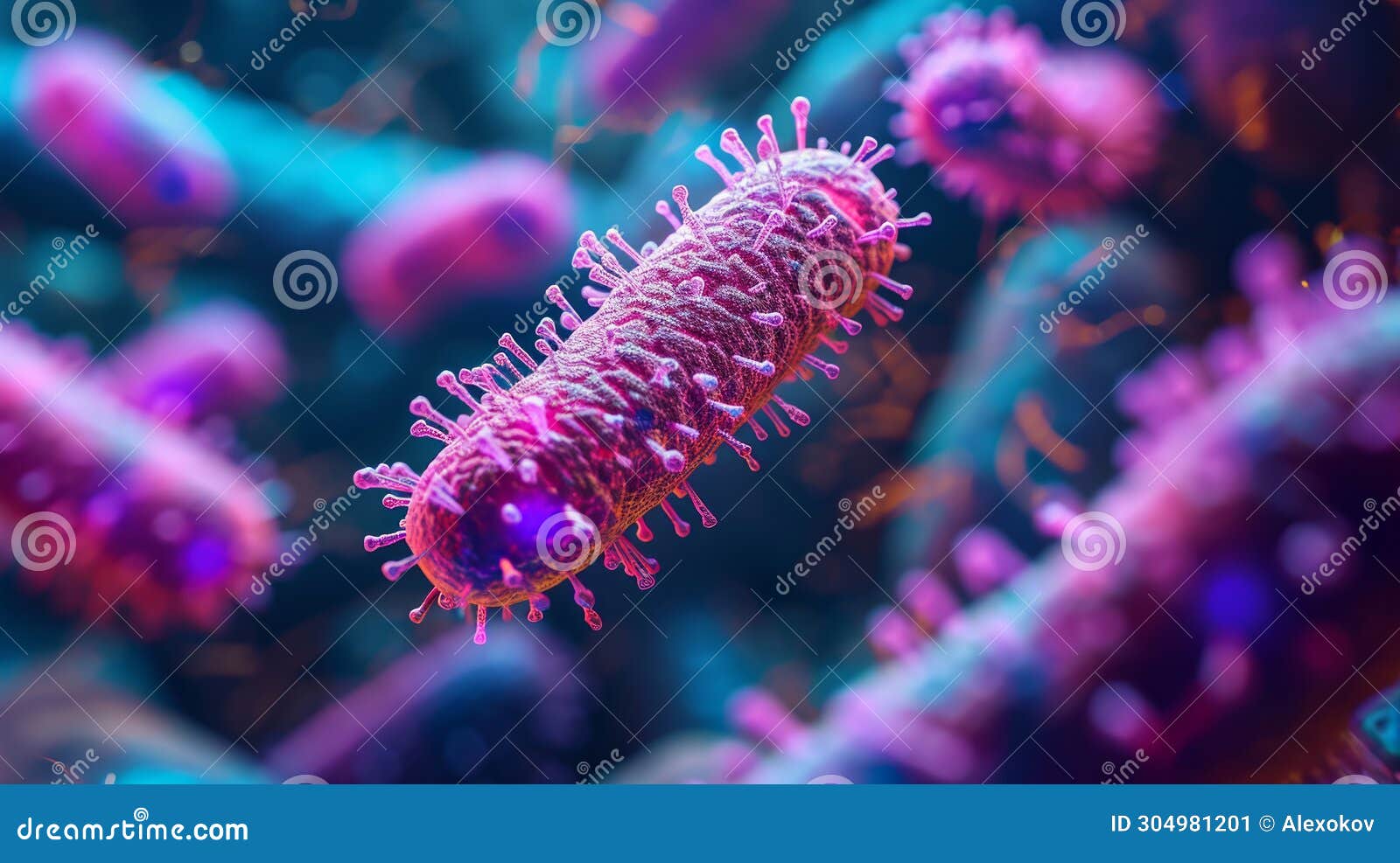 Close-up of Enterobacter Cloacae Bacteria Under Microscope AI Generated ...
