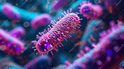 Close-up of Enterobacter Cloacae Bacteria Under Microscope AI Generated ...