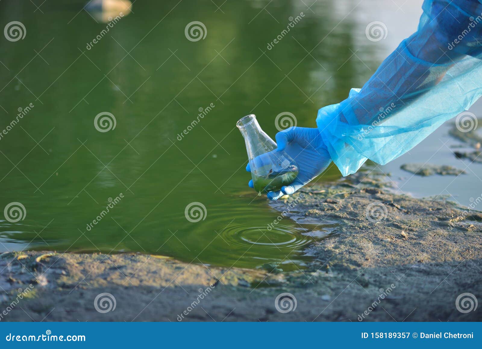 Close-up Environmentalist Hand of a Researcher in a Process of Taking a ...