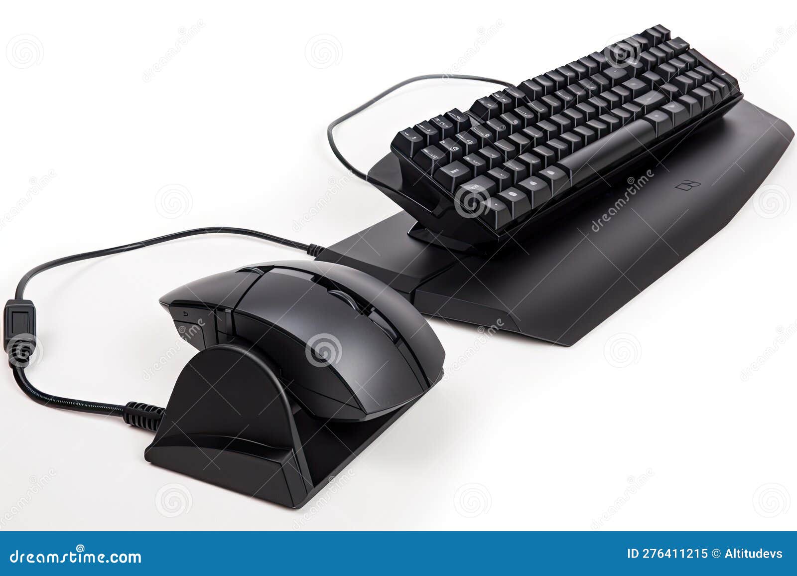 Close-up of Ergonomic Keyboard, with Wrist Support and Integrated Mouse ...