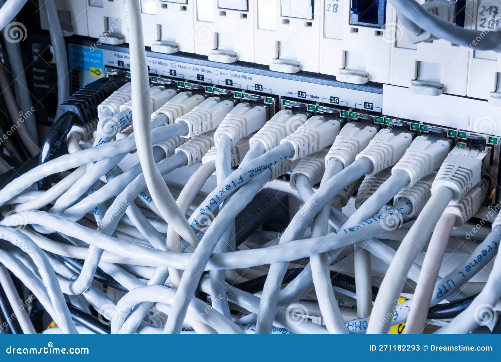 Close-up of Ethernet Cables and Switch Stock Image - Image of broadband ...