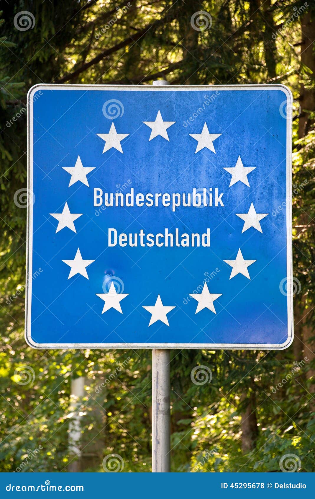 Close Up of a EU (European Union) German Border Post Stock Photo ...