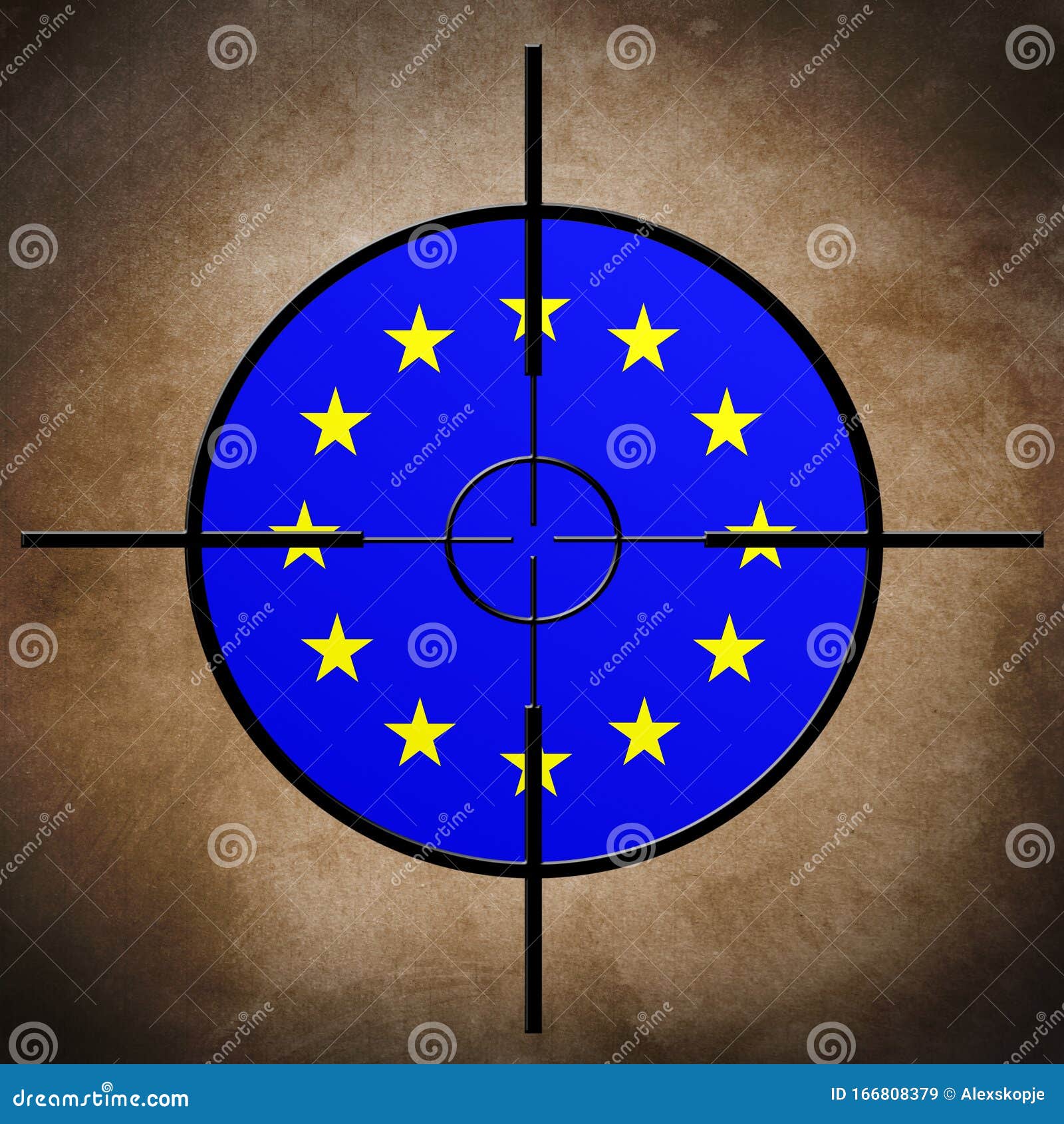 EU flag target stock illustration. Illustration of flag - 166808379