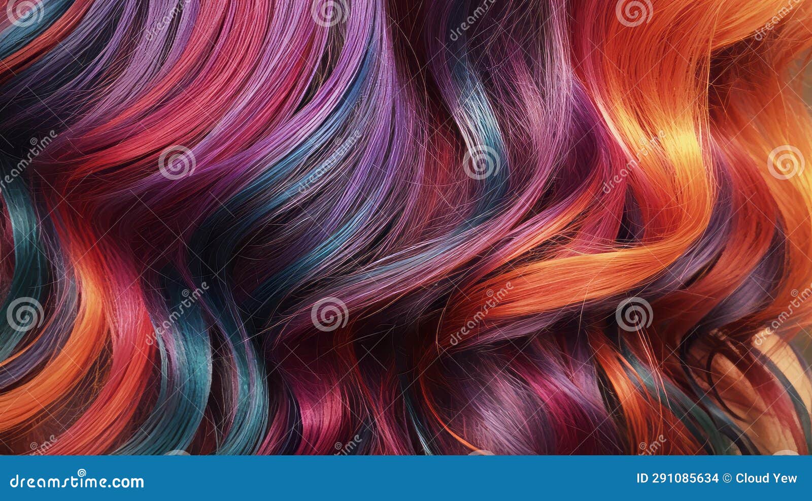 Close Up of Ever Changing Hair Color Patterns Stock Illustration ...