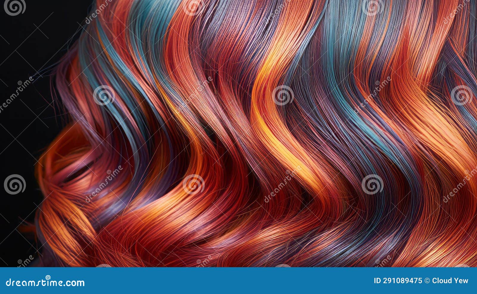 Close Up of Ever Changing Hair Color Patterns Stock Illustration ...