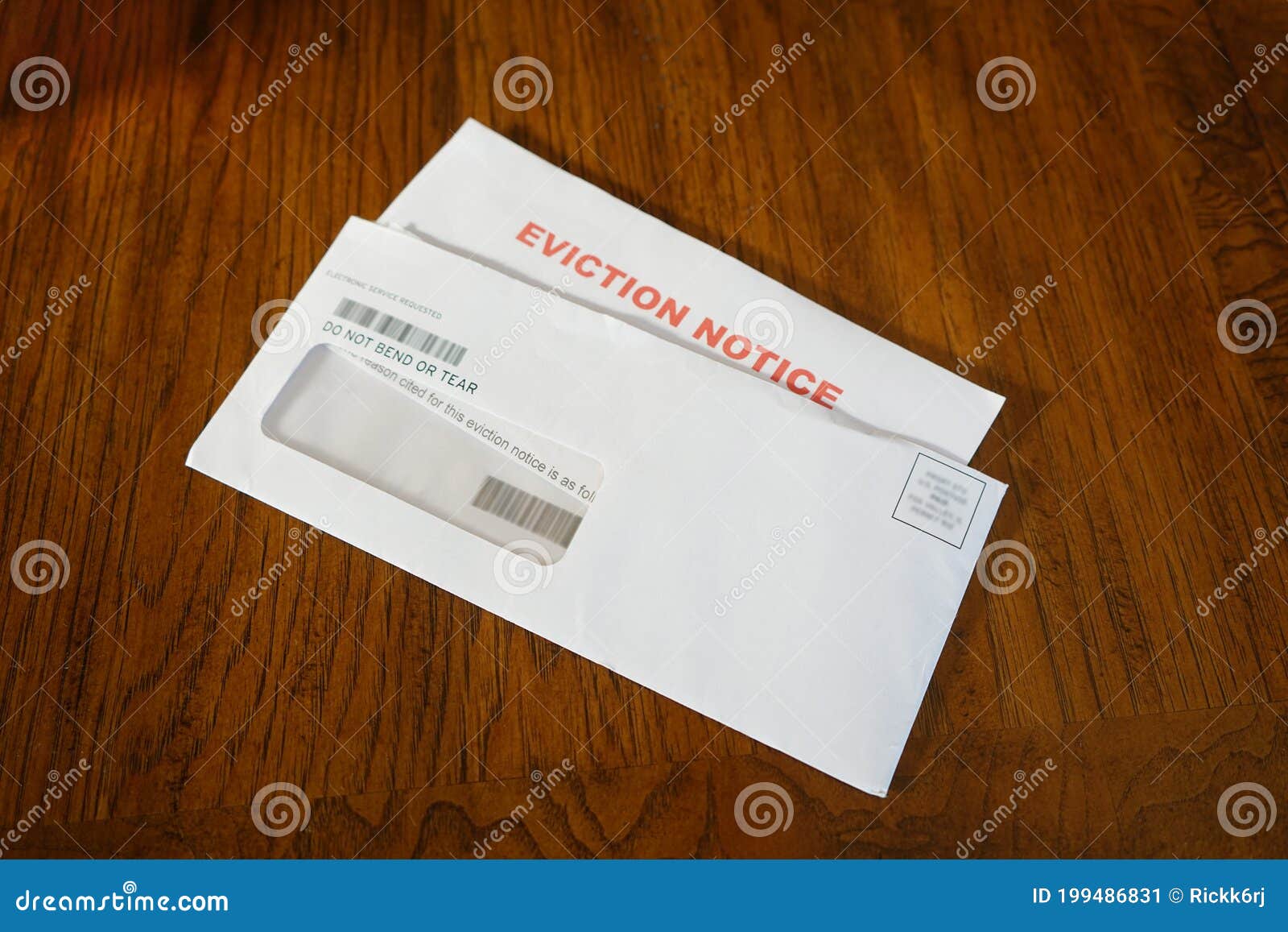 Close-up of an Eviction Notice in Envelope on Desk Stock Image - Image ...