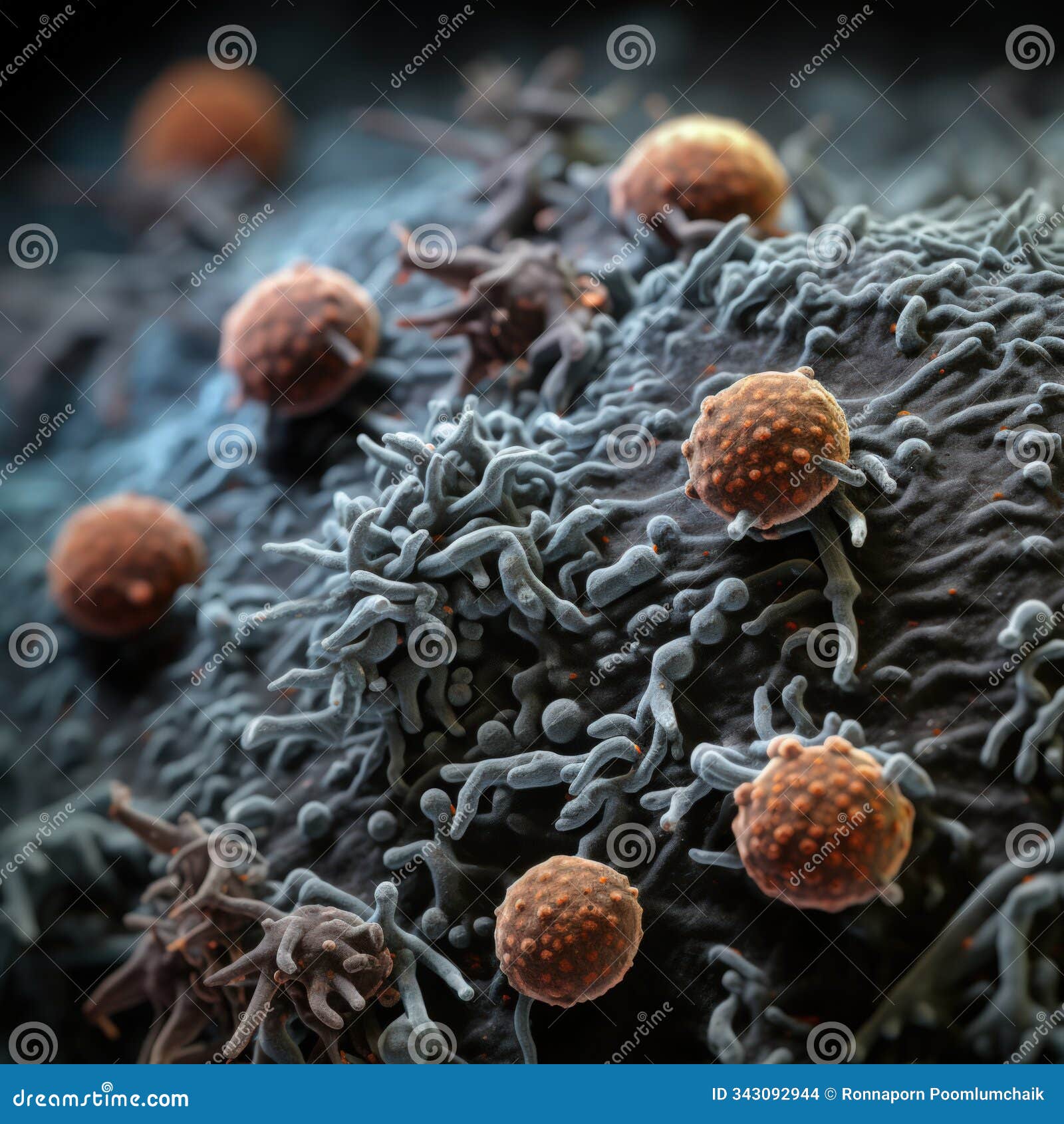 A Closeup Examination of Bacteria at the Microscopic Level Stock ...