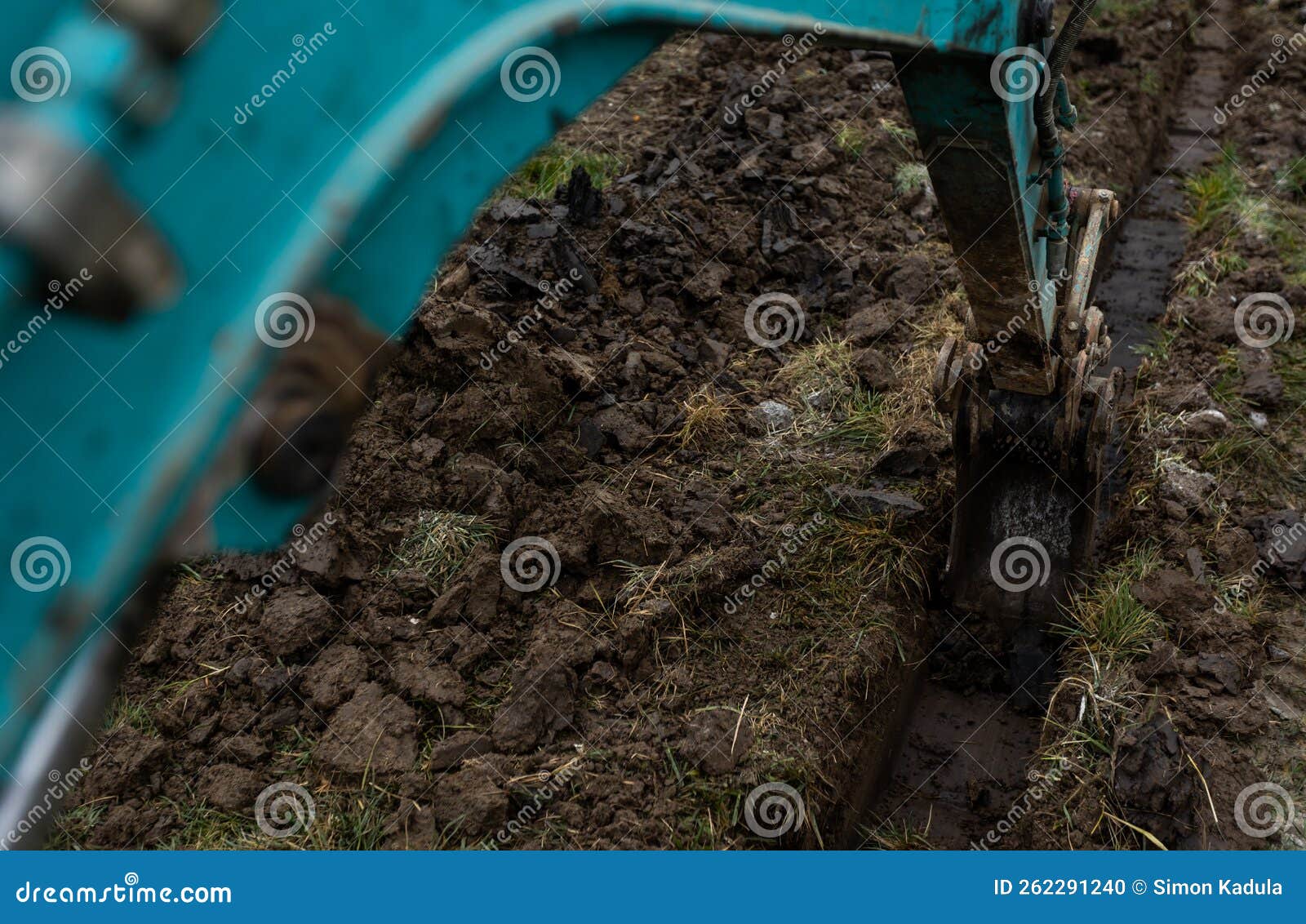 Close Up of Excavator or Digger Digging Some a Soil or Clay, Industrial ...