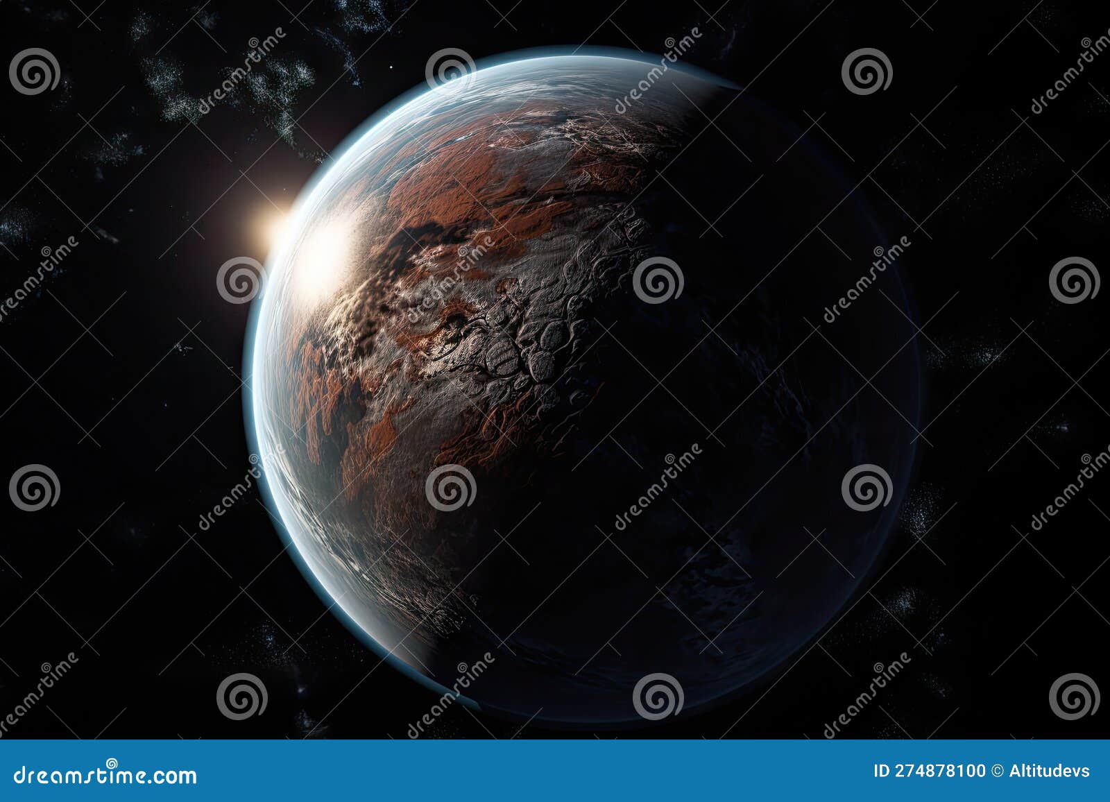 Close-up of Exoplanet, with Its Clouds and Surface Visible Stock ...