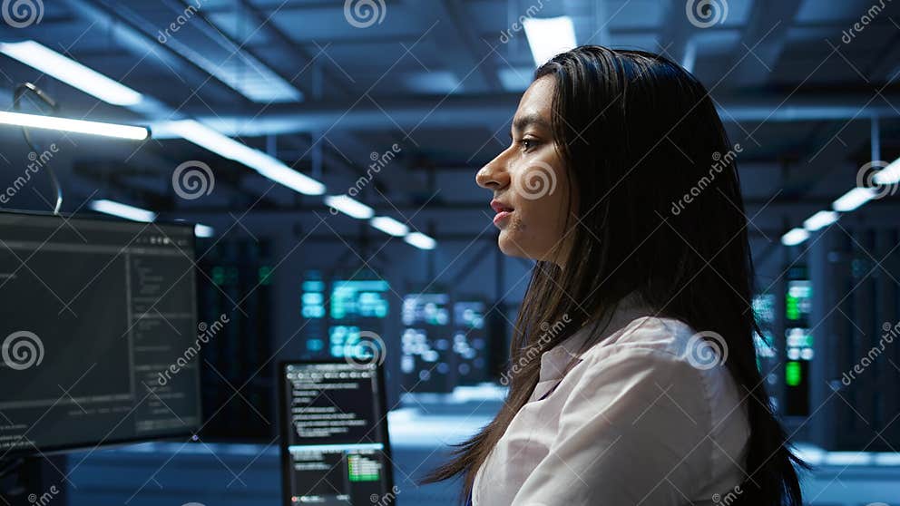 Close Up of it Expert in Server Hub Establishing Performance Benchmarks Stock Image - Image of ...