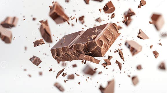 Close-up of Exploding Chocolate Pieces, Generative AI Stock Image ...
