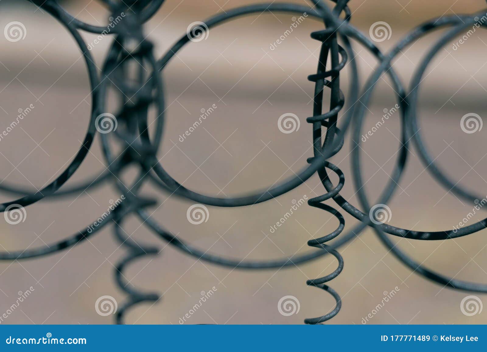 Close Up Exposed Mattress Springs Stock Image - Image of metallic ...