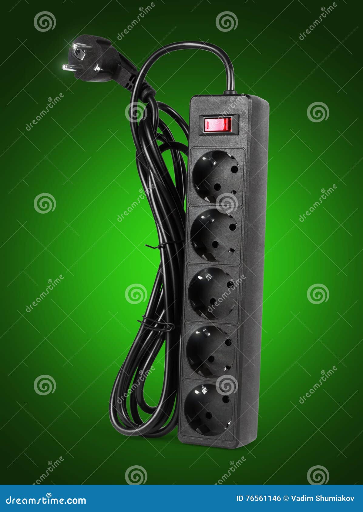 Close Up of Extension Power Strip on a Green Background Stock Photo ...