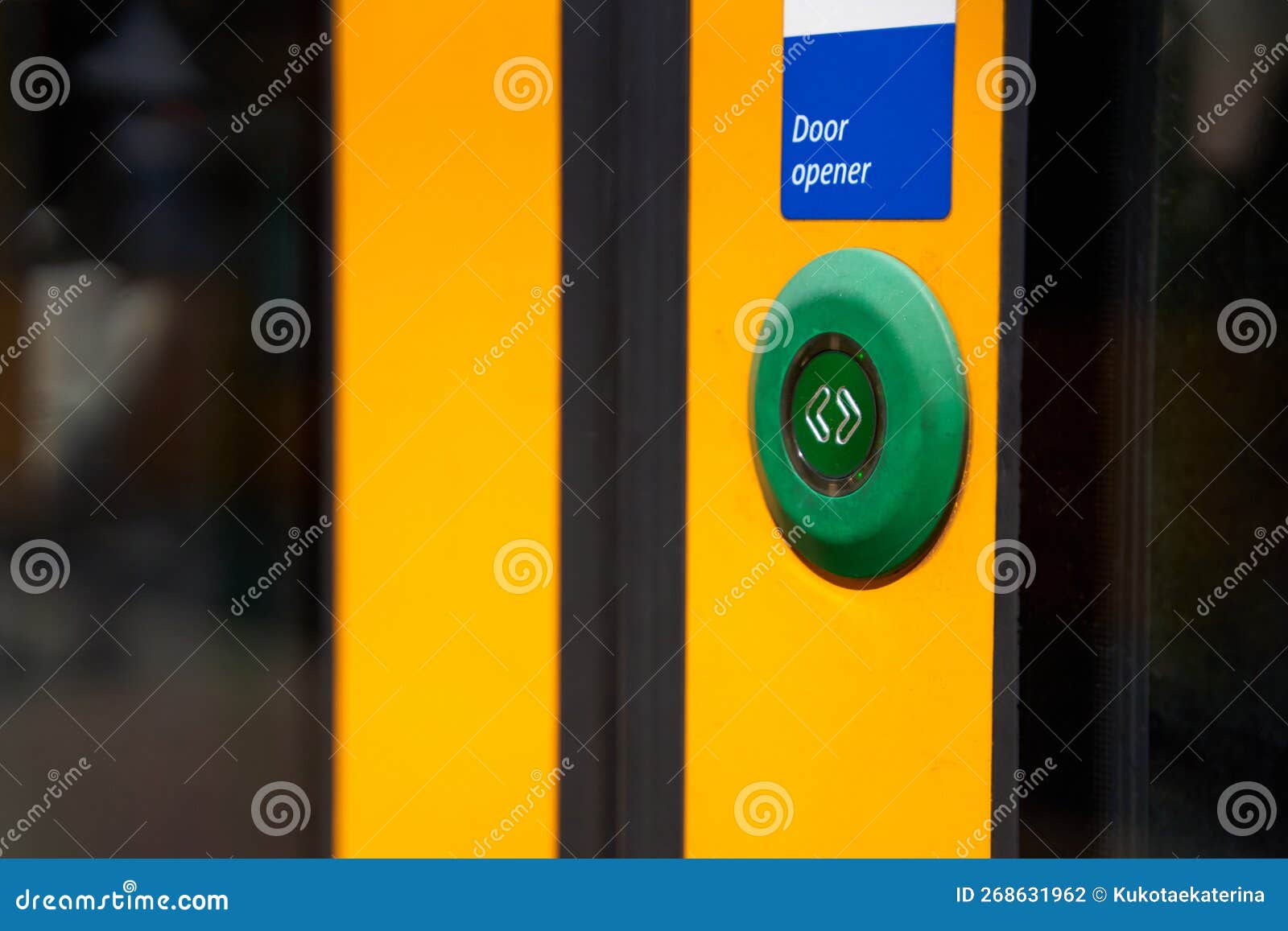 A Close-up of an External Button for Opening Doors in a Tram Stock ...