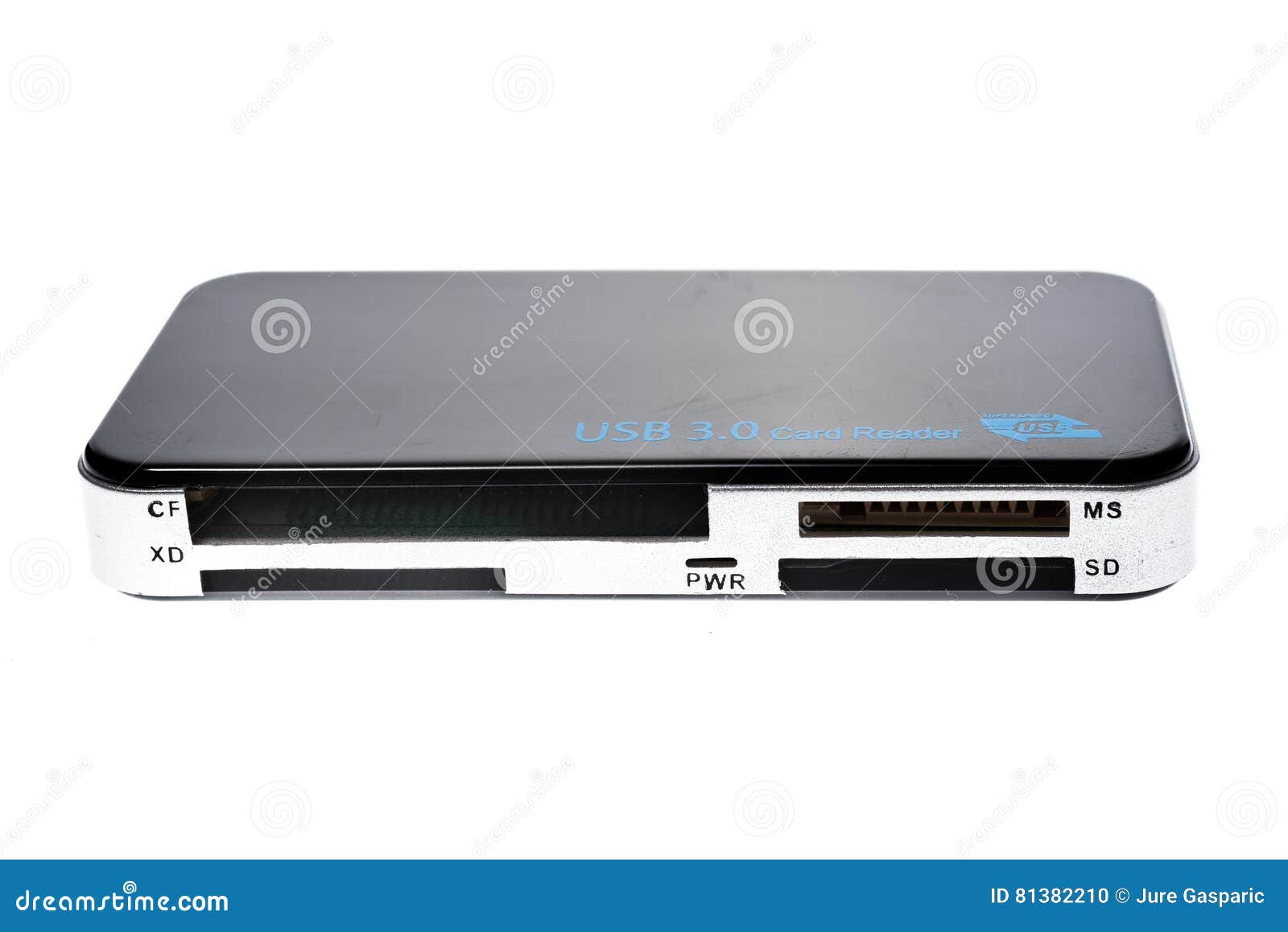 Close Up of External Generic USB 3.0 Card Reader Isolated Stock Photo ...