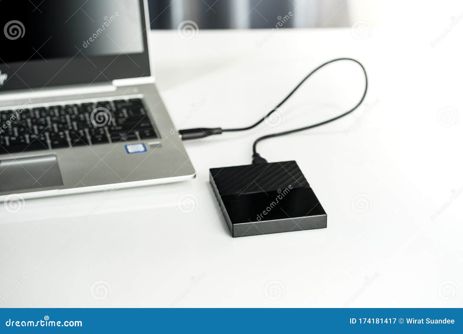 Close Up of External Hard Disk Drive for Connect To Laptop, Transfer or ...