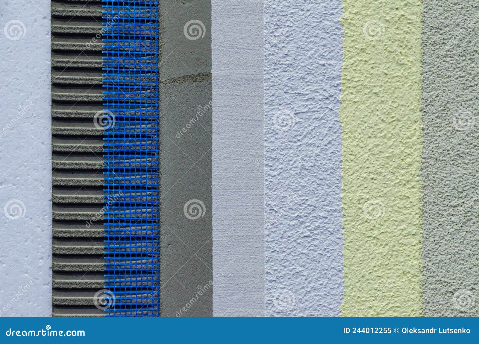 Close-up of External Wall Insulation Systems and Facade Cladding Stock ...