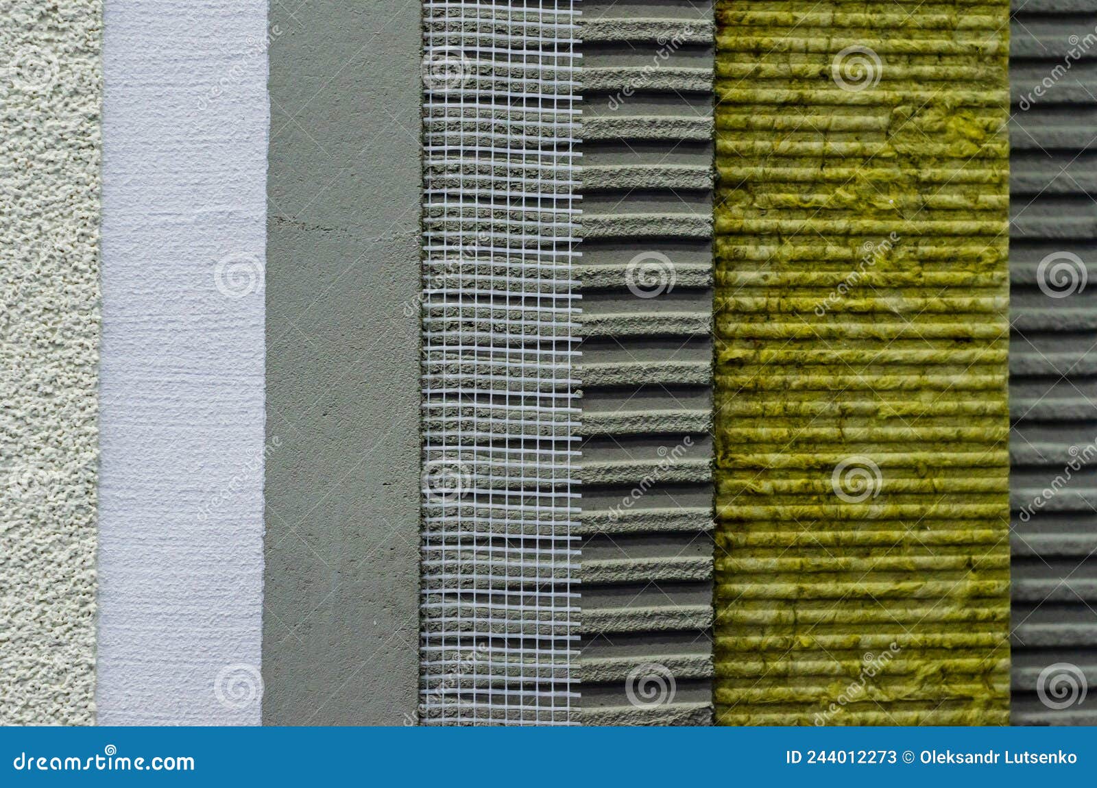 Close-up of External Wall Insulation Systems and Facade Cladding Stock ...