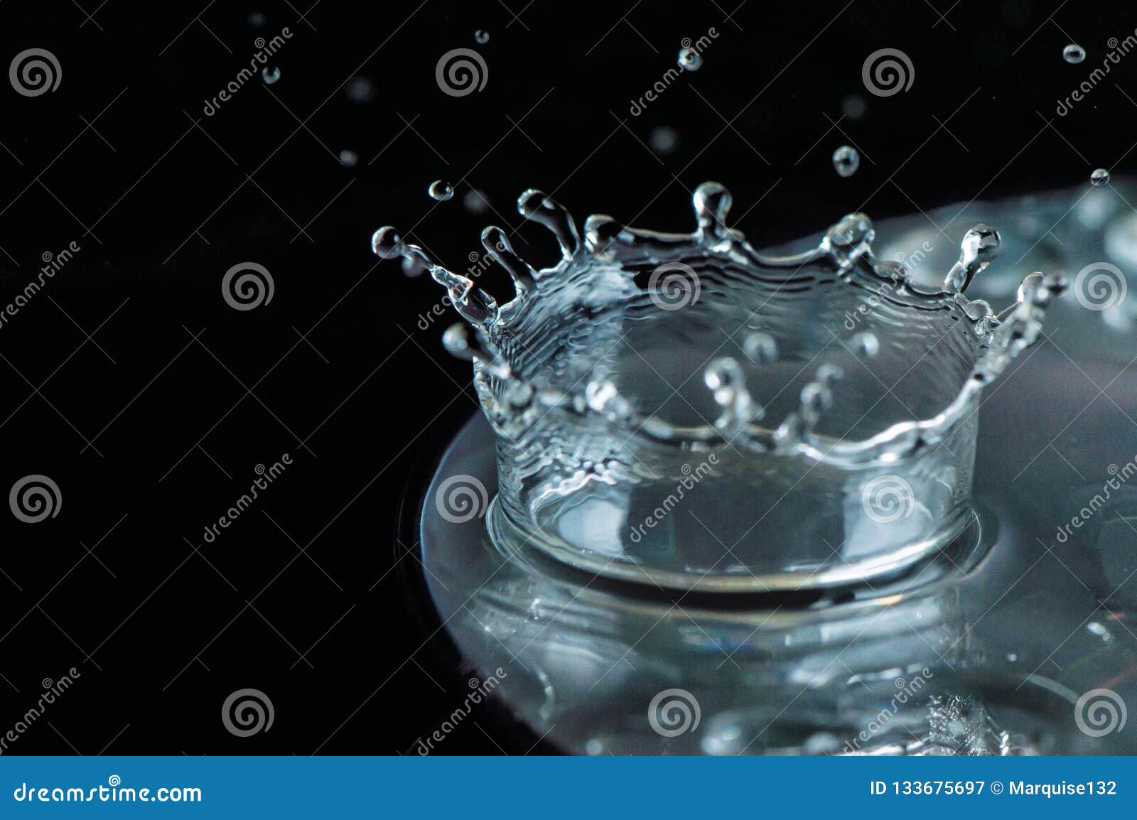 Close Up, Extreme Macro. High Speed Photography. a Drop of Water when ...