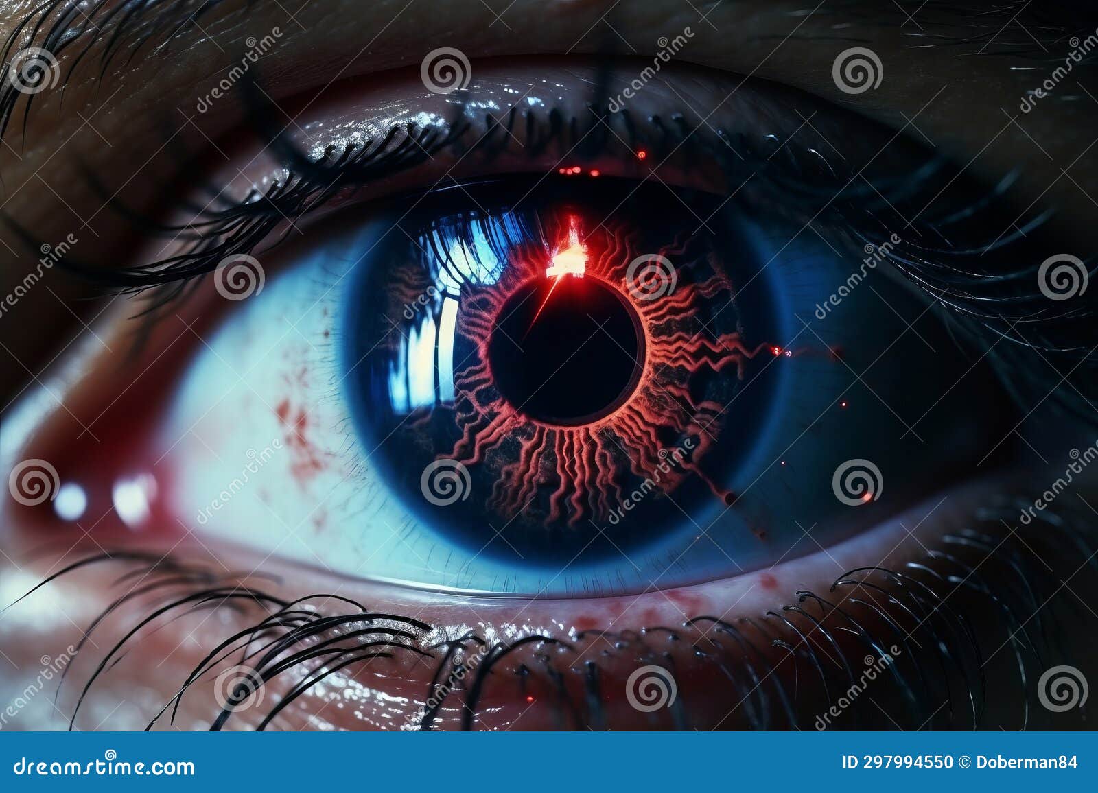 Close-up of an Eye with Artificial Intelligence in the Retina. Future ...