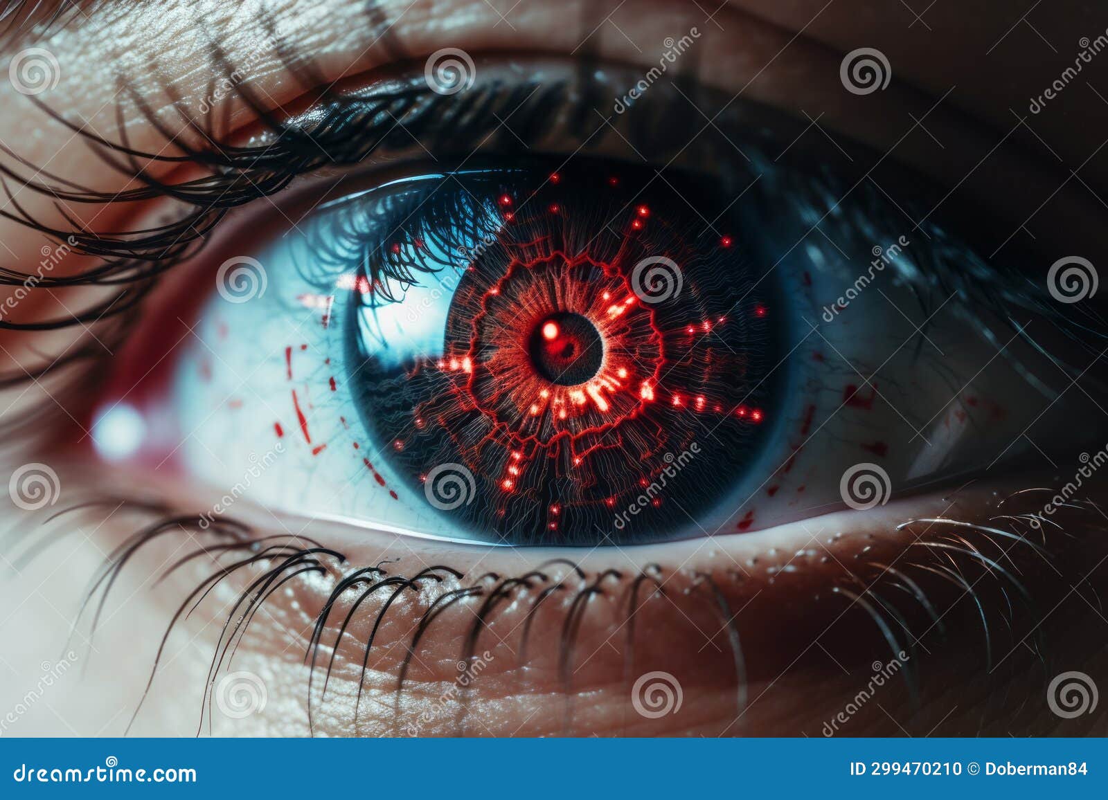 Close-up of an Eye with an Artificial Retina. Future Technologies for ...