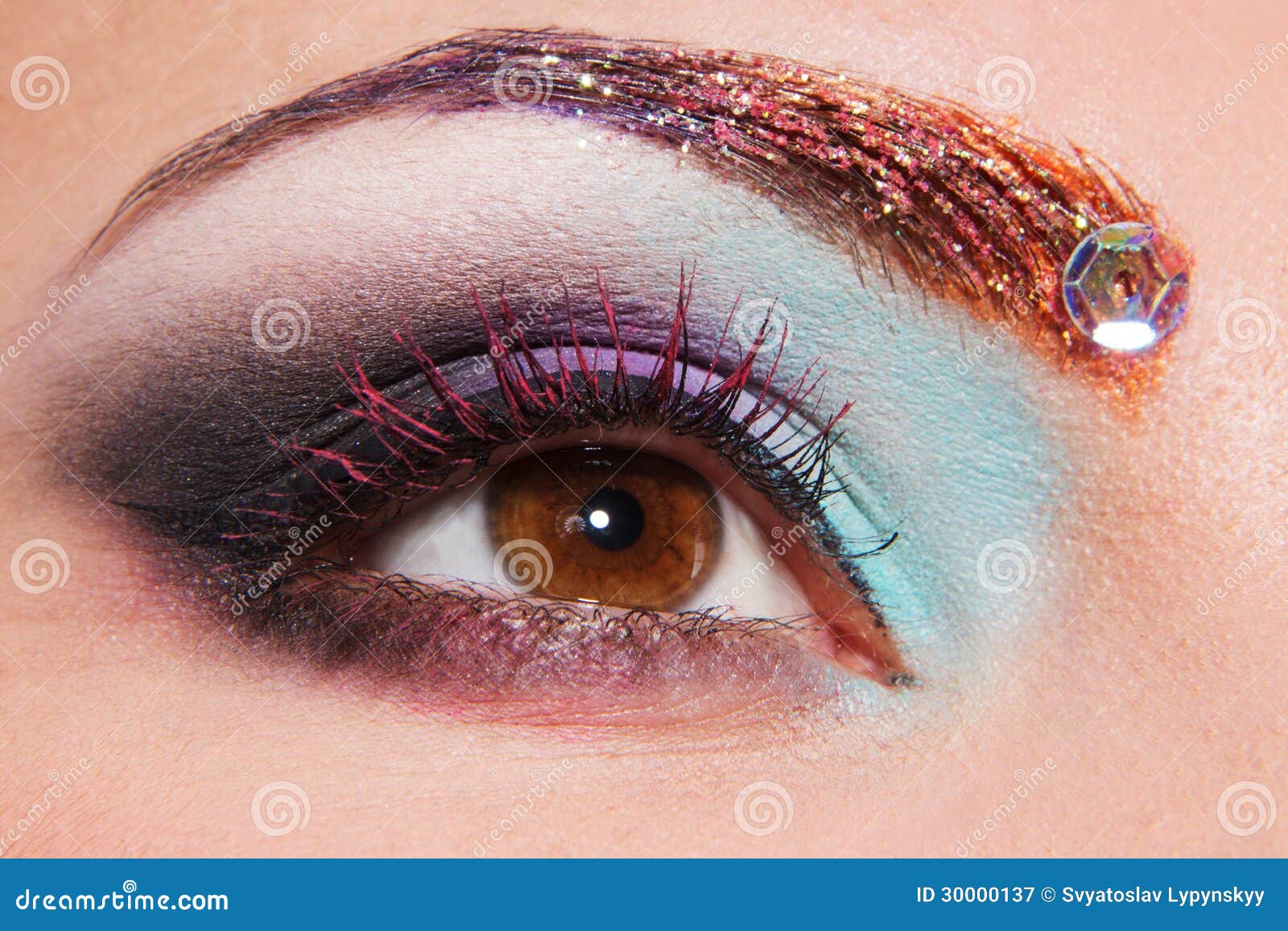 Eye with creative make up stock image. Image of female - 30000137