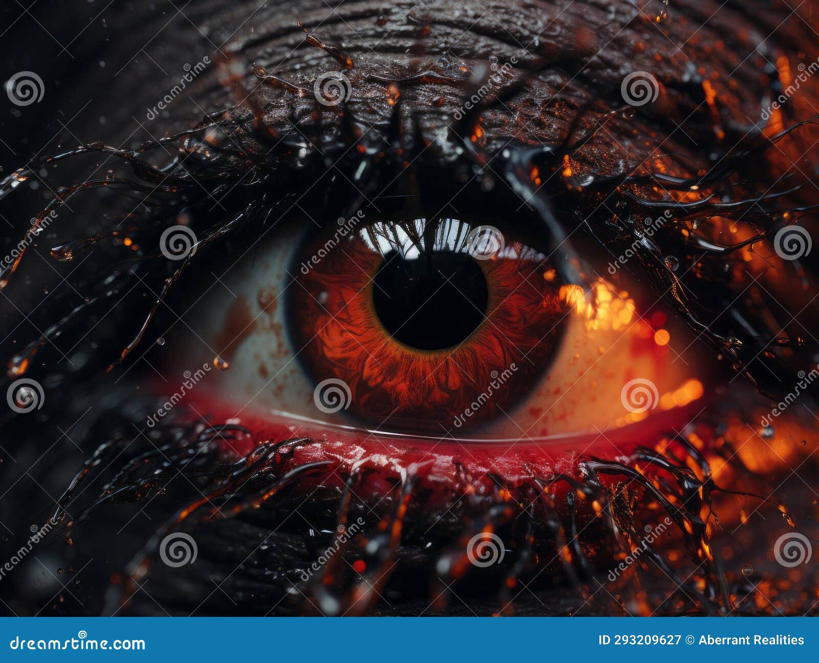 A Close Up of the Eye of a Demon Stock Illustration - Illustration of ...