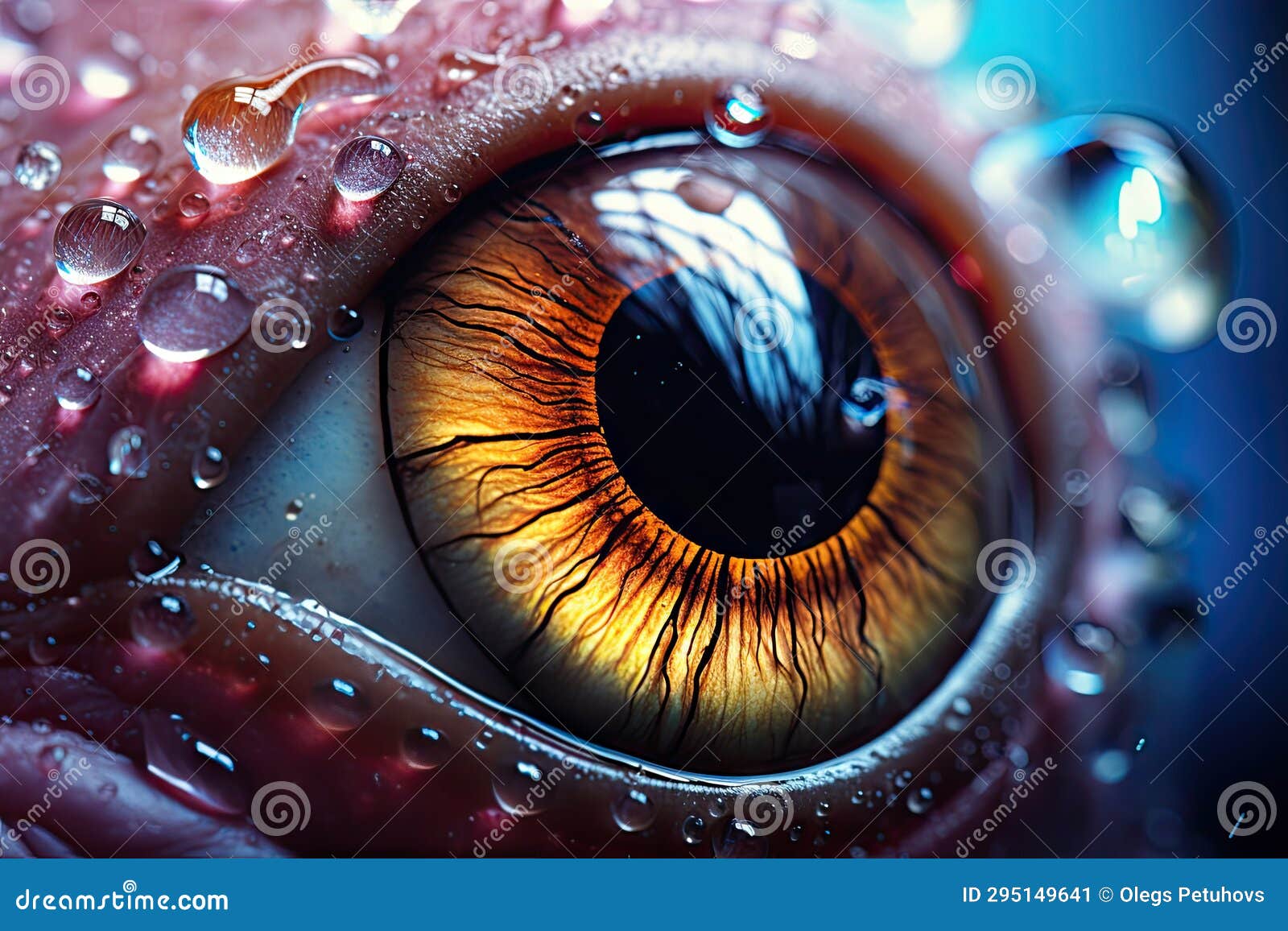 A Close Up of an Eye with Drops of Water on it. Generative Ai Stock ...