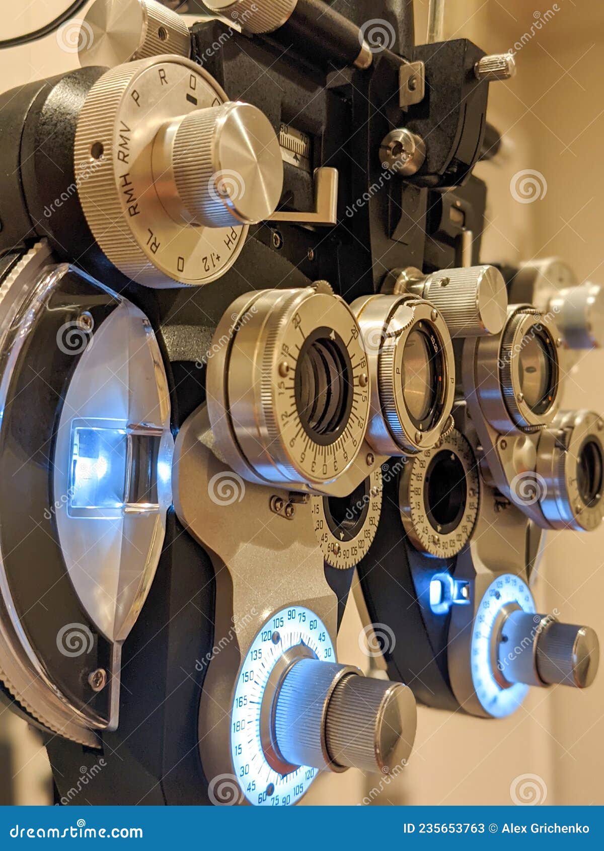 Close Up of a Eye Exam Ophthalmic Testing Device Stock Image - Image of ...