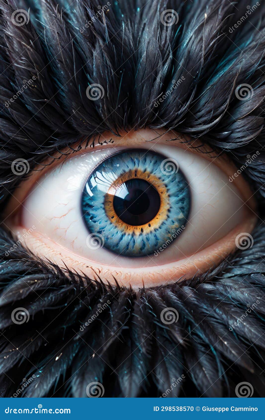 Close-up of an Eye of a Fantastic Creature Stock Illustration ...