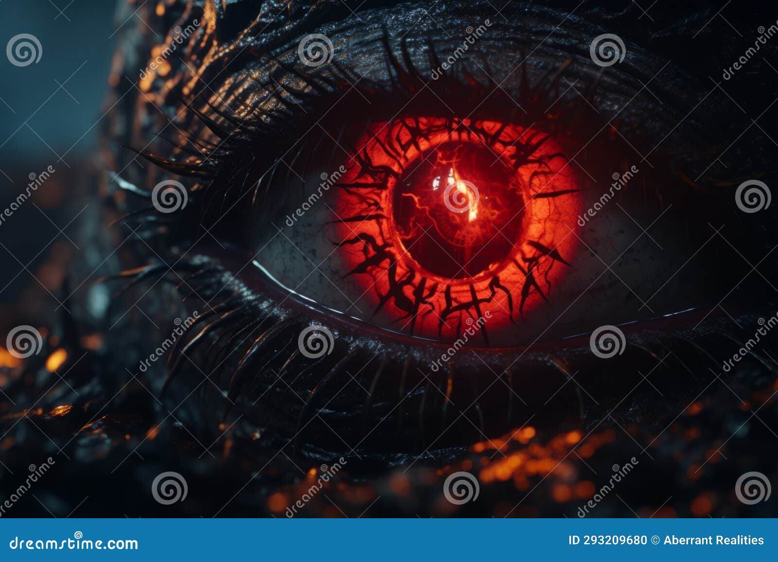 A Close Up of the Eye of a Monster Stock Illustration - Illustration of ...