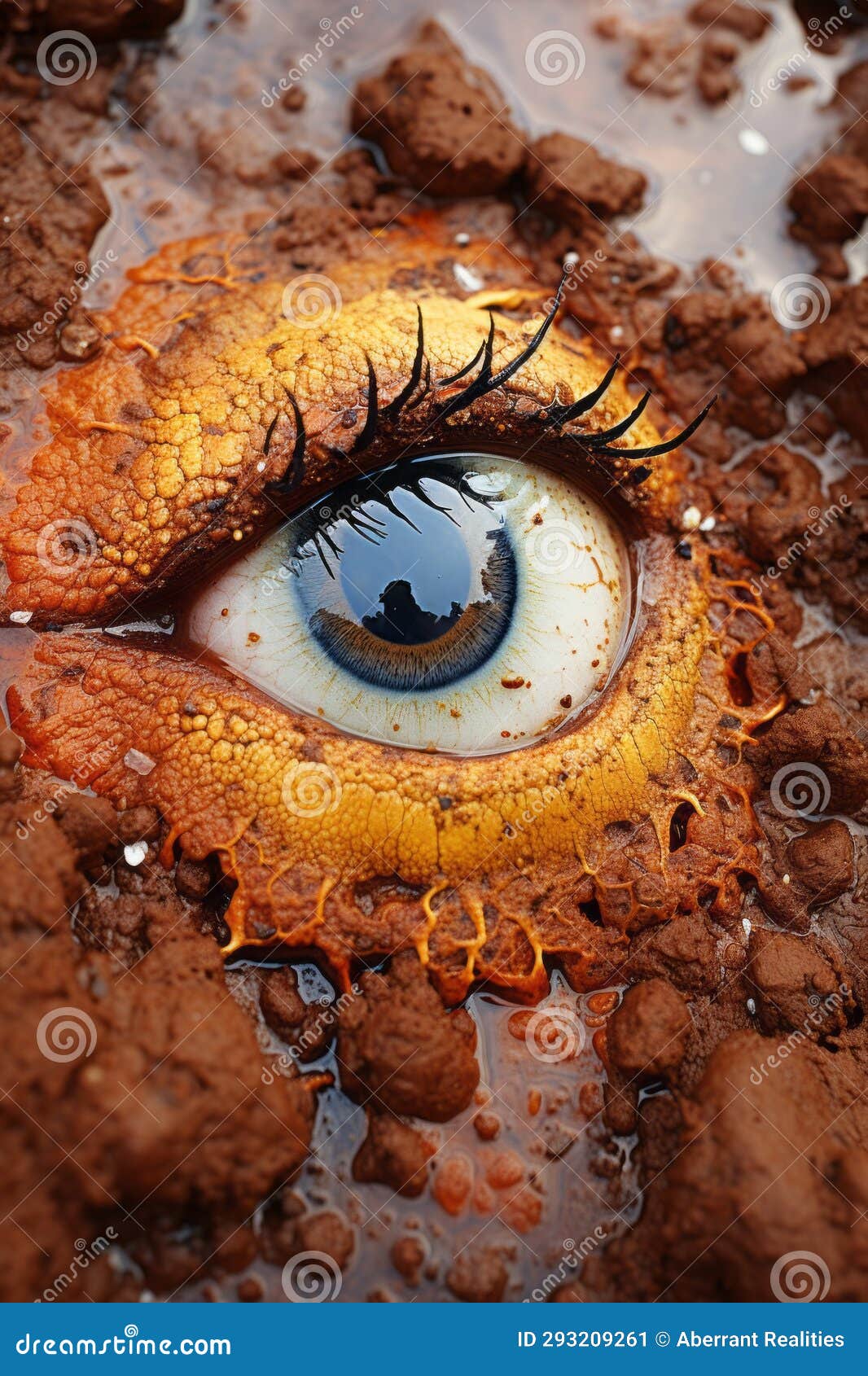A Close Up of an Eye in the Mud Stock Illustration - Illustration of ...